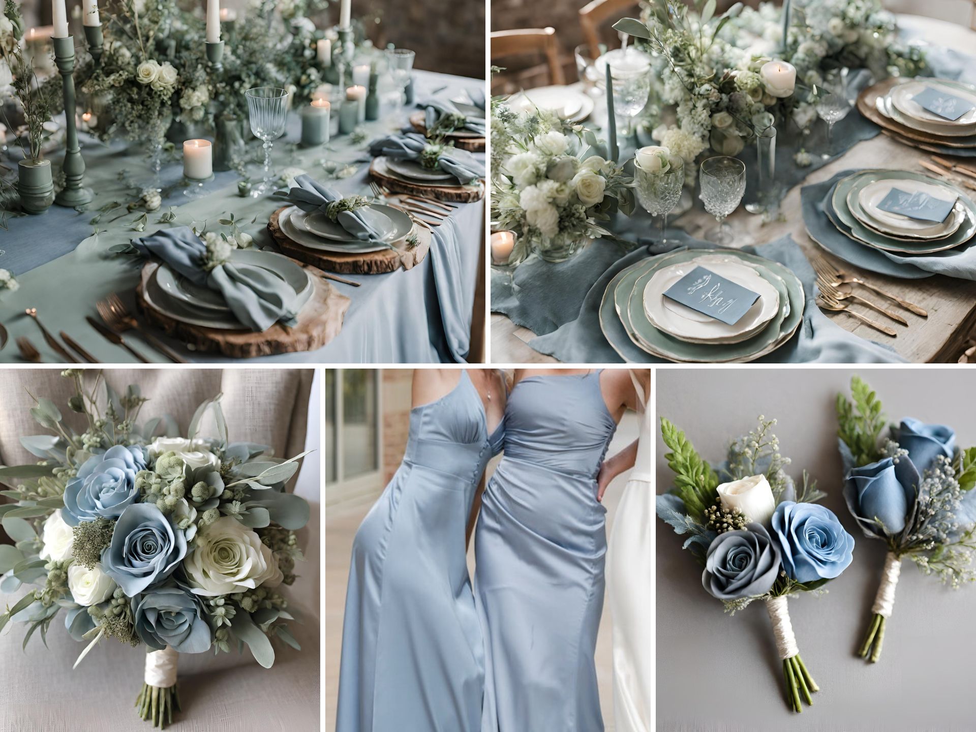 Beautiful Dusty Blue and Sage Green Wedding Color Ideas
